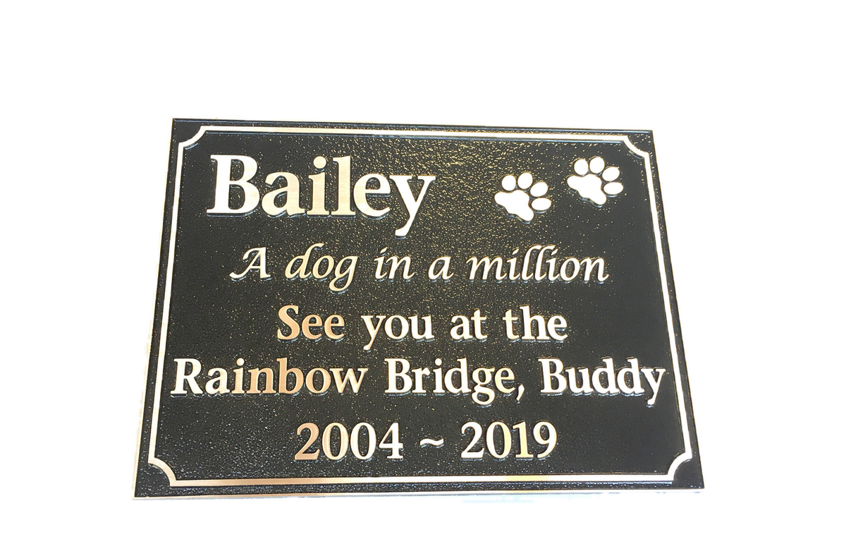 Pet Dog Memorial Plaque in Bronze – Bells Dogworld